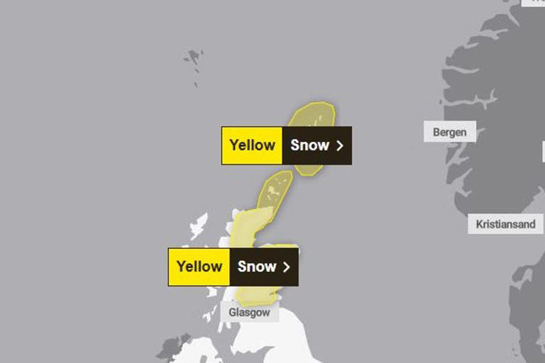 Met Office lists all the UK areas affected by two-day snow warning