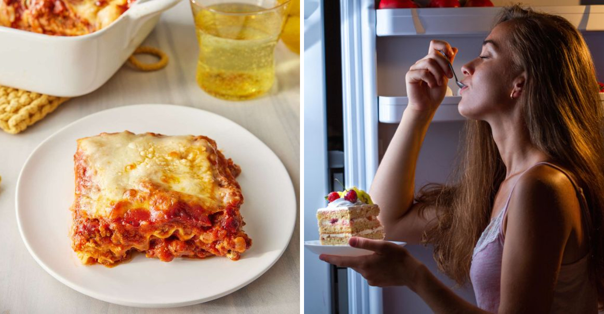 Iconic global comfort foods and dishes eaten standing in the kitchen at ...