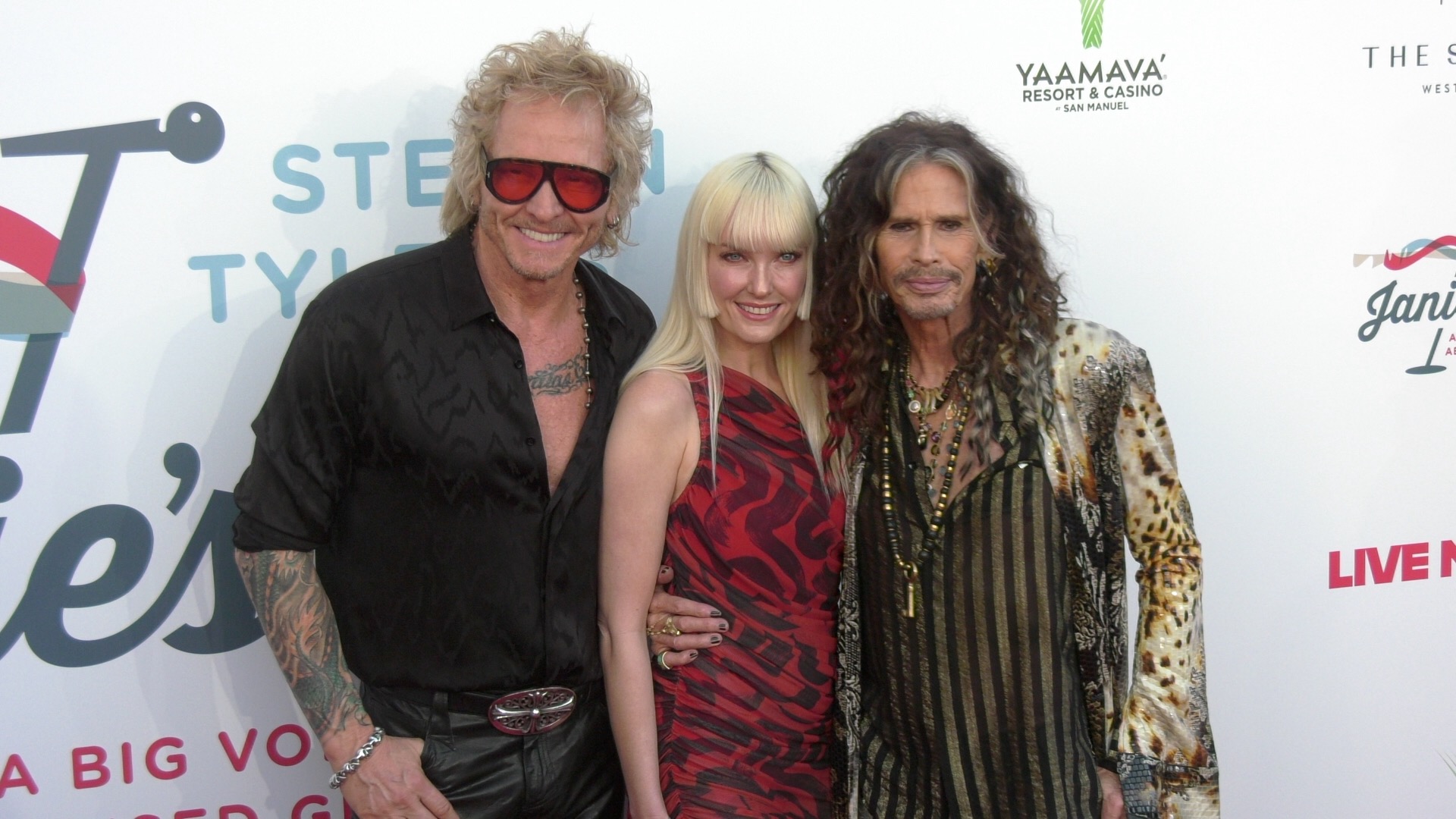 Matt Sorum, Ace Harper, Steven Tyler on the red carpet at Steven Tyler ...