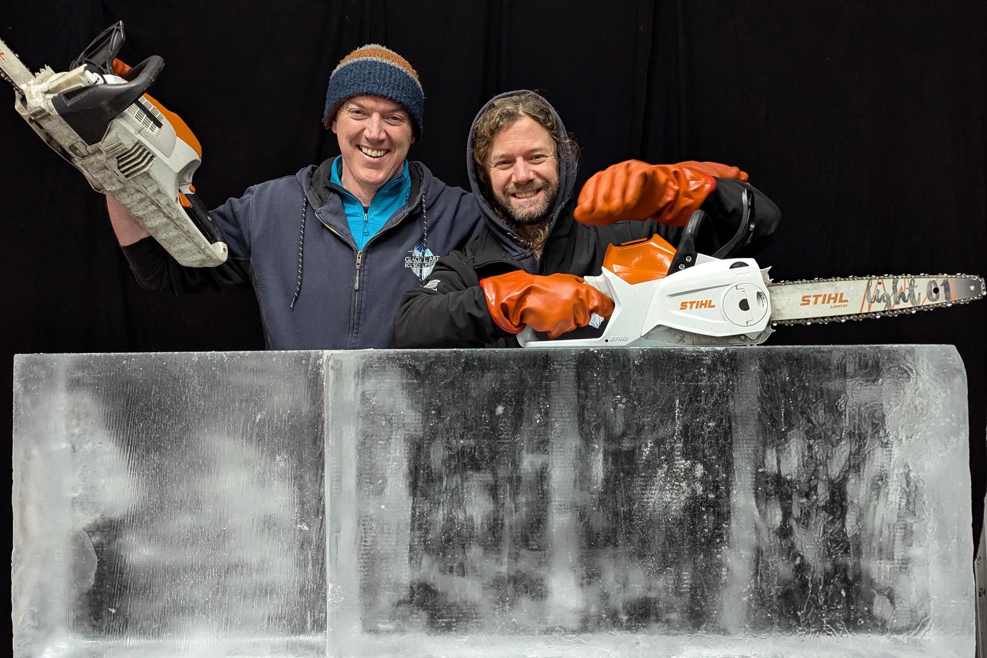 Superhero ice trail courtesy of Glacial Arts attracts families to town