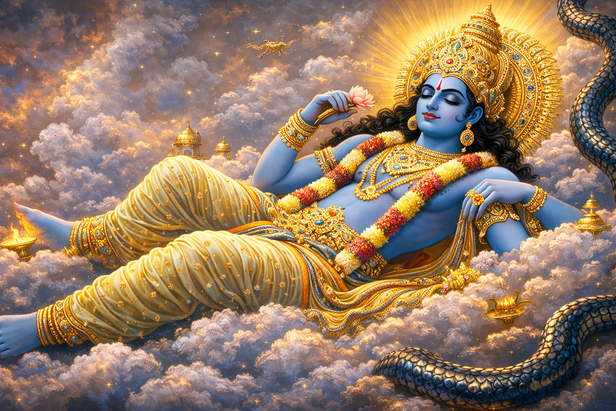 Why did Vishnu sleep while the world needed him?