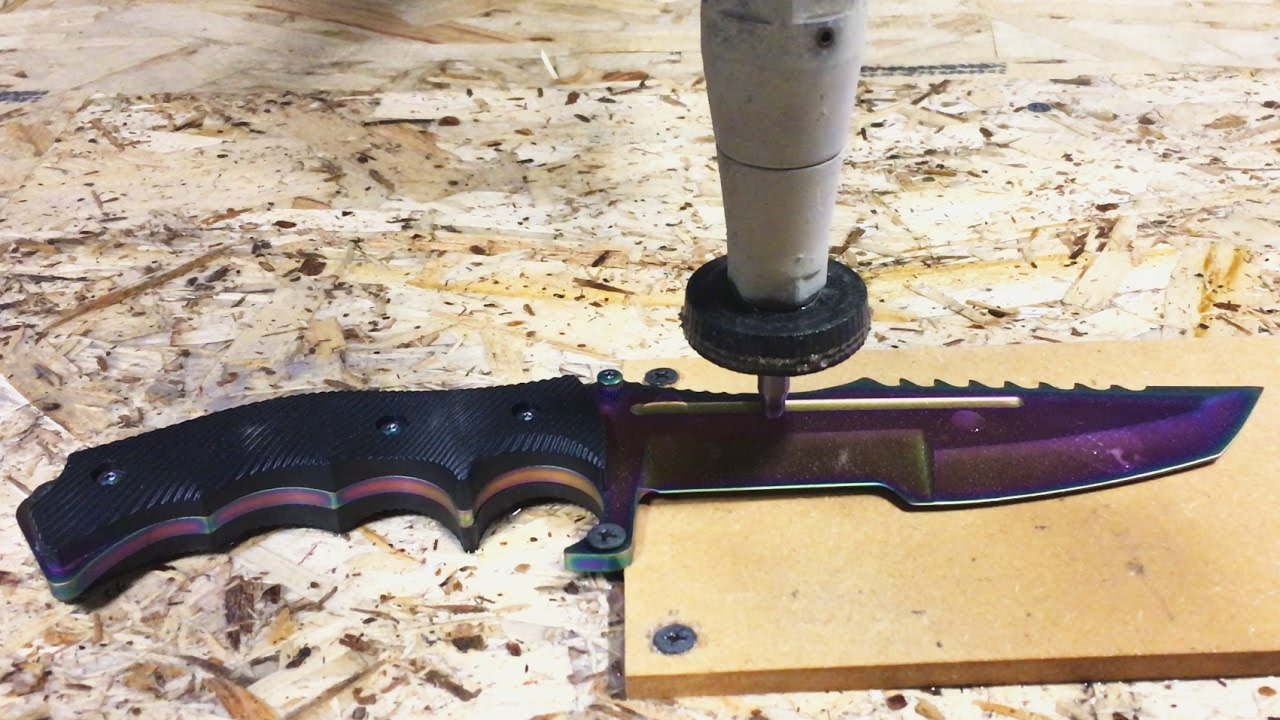 Custom Counter Strike knife on a waterjet