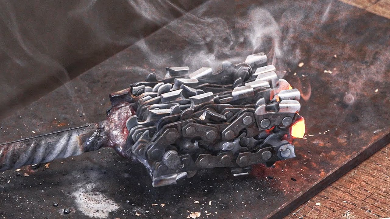 I created a metal masterpiece from chainsaw steel
