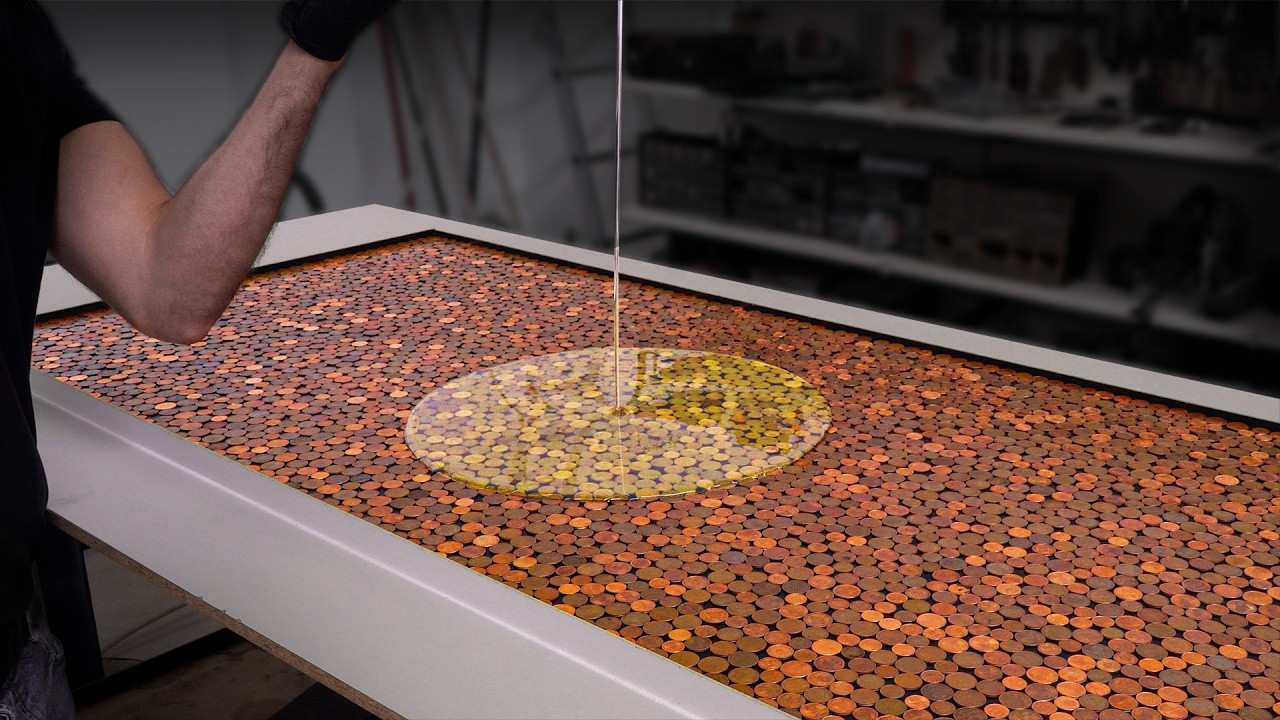 Turning coins into a stunning copper desk!