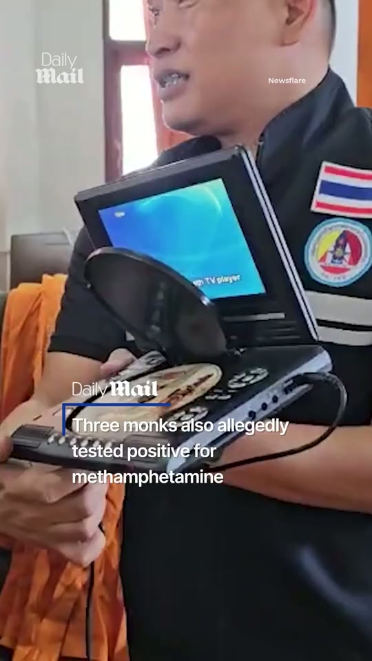 Buddhist monks in Thailand caught with a stash of porn