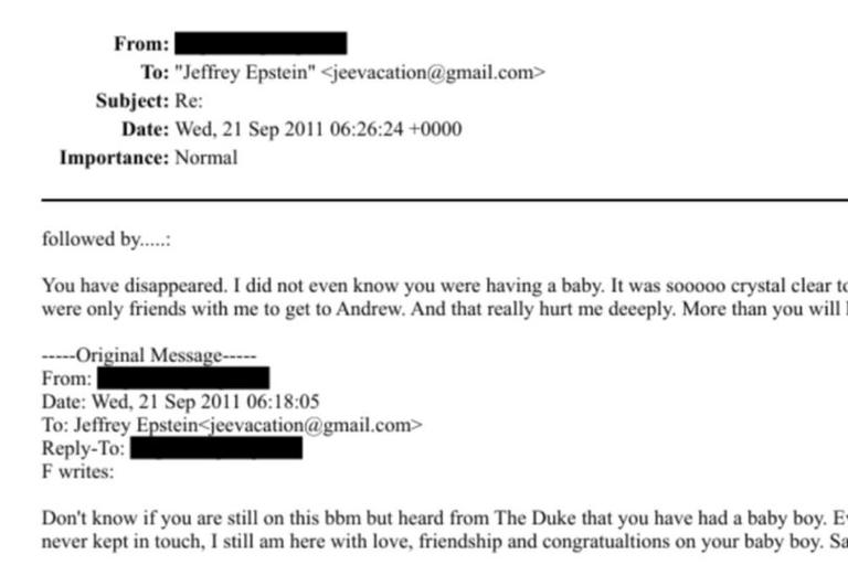 Sarah Ferguson congratulated paedo Jeffrey Epstein on birth of 'baby ...