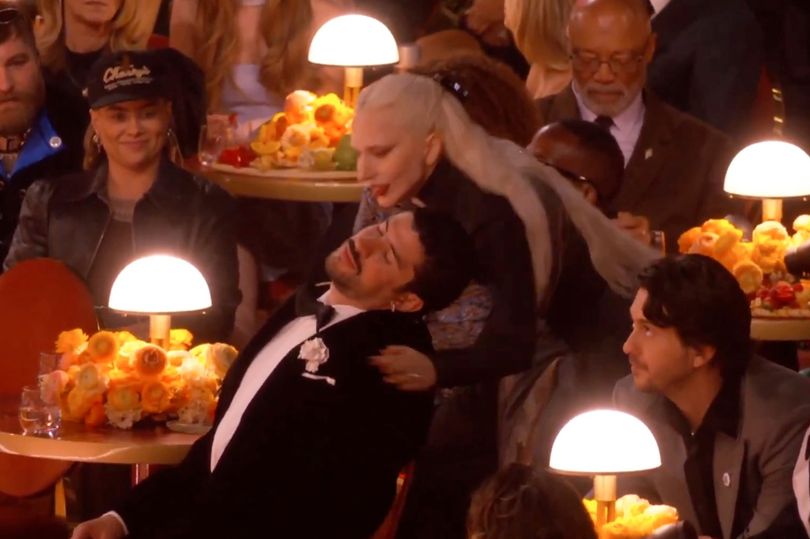 Bad Bunny's two-word reaction to Lady Gaga scaring him at Grammys ...