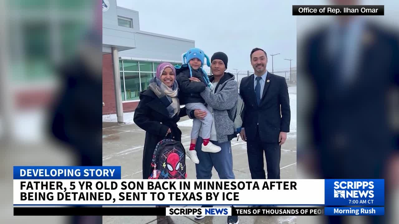 Minnesota boy, father return home from Texas ICE detention facility