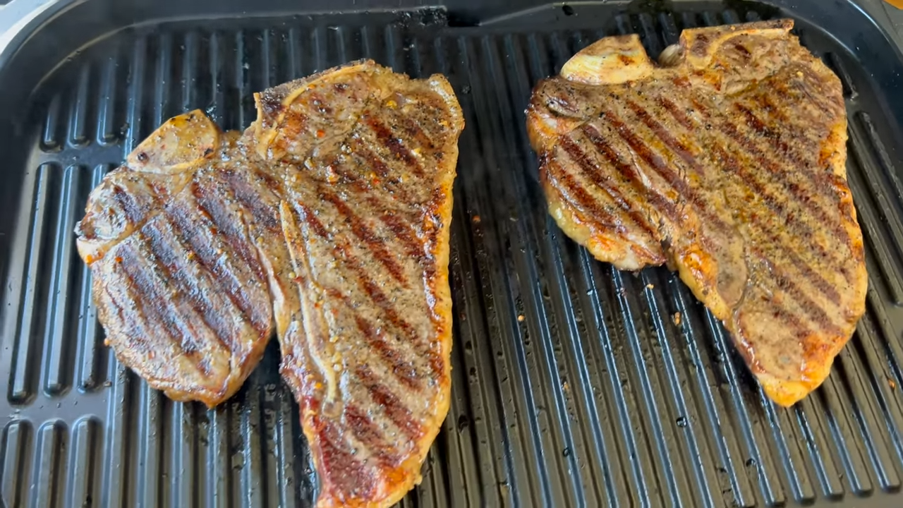 Ninja Woodfire Grill reverse seared porterhouse steak!