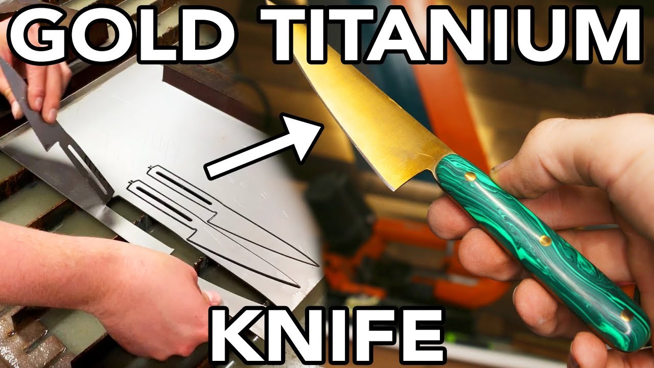 I craft a stunning gold titanium knife