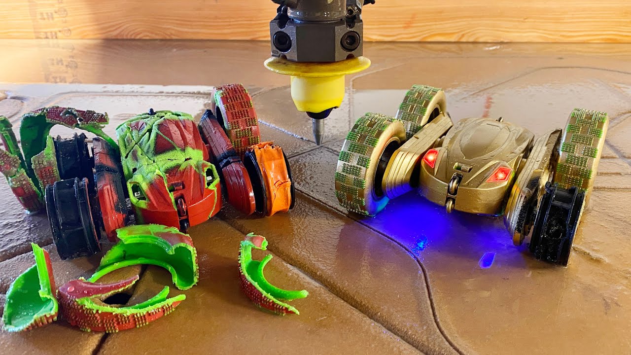 RC cars vs. 60,000 PSI waterjet: Who wins?