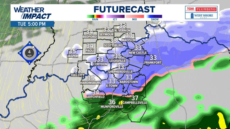 Wintry mix on the way to Kentucky, Indiana | Weather Impact Alert Day