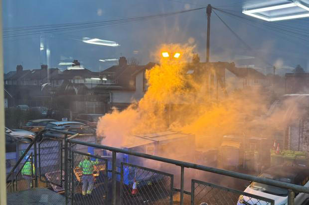 Crews at scene of fire in Warrington as smoke seen in and around the area