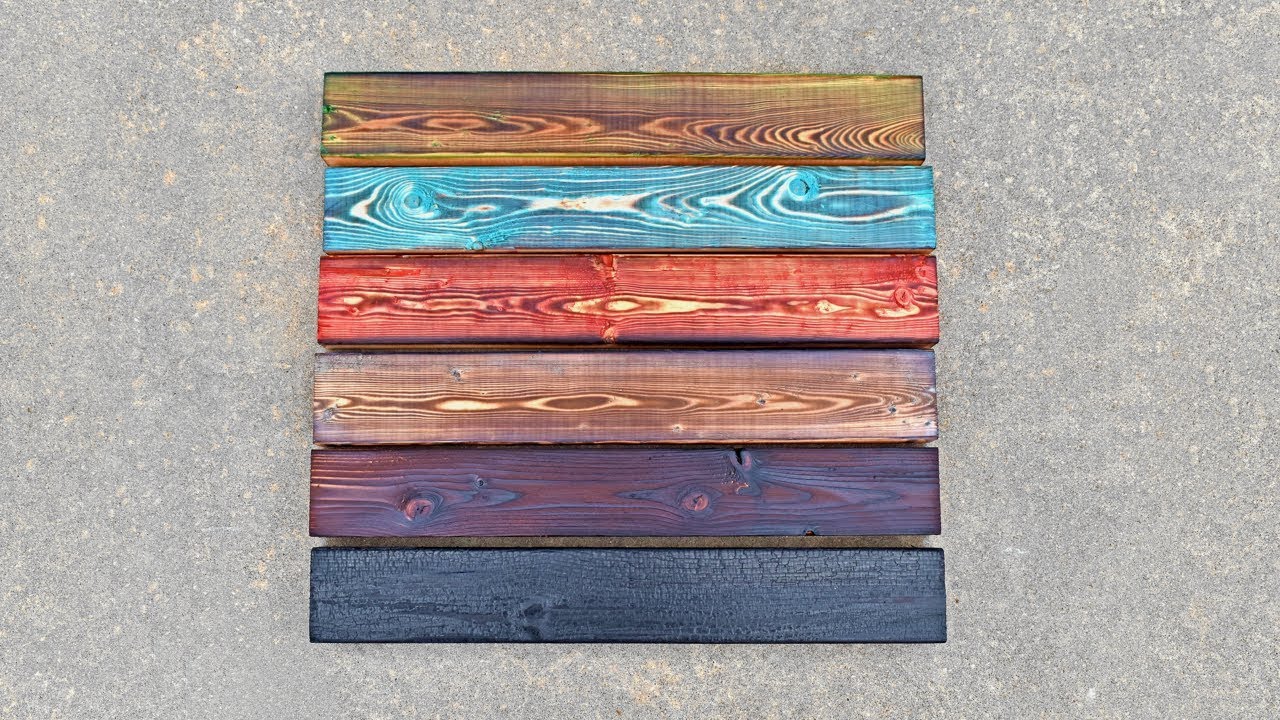 Stained shou sugi ban yakisugi tutorial | How to burn wood with color