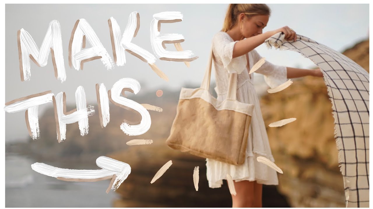 DIY: Easy minimal tote bag (beach/groceries/laptop bag)