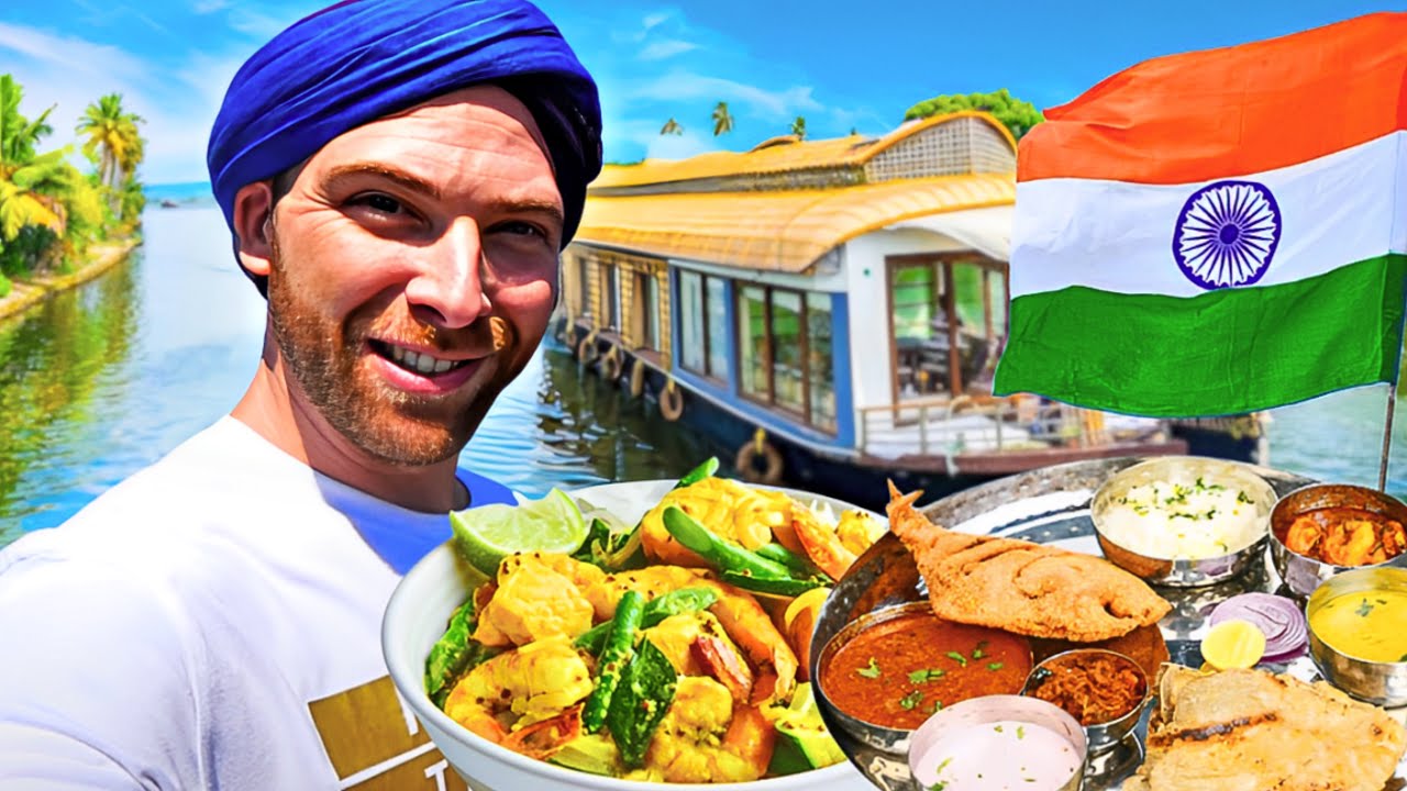 South Indian seafood feast in the Kerala backwaters + houseboat tour ...