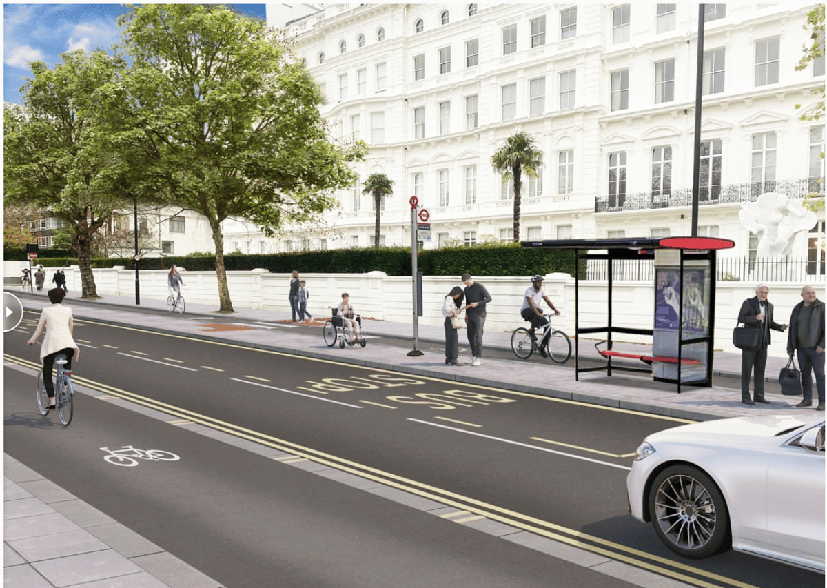 Hyde Park cycle lane scheme sparks row over use of floating bus stops