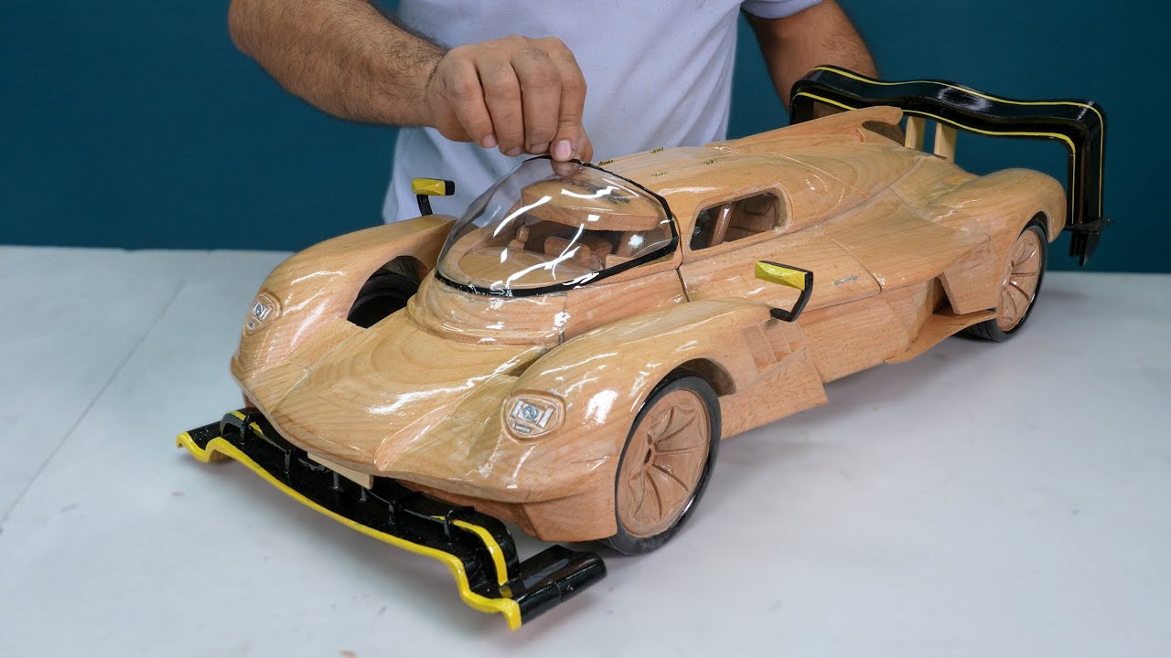 Handcrafted wooden Aston Martin | Amazing wood car model build