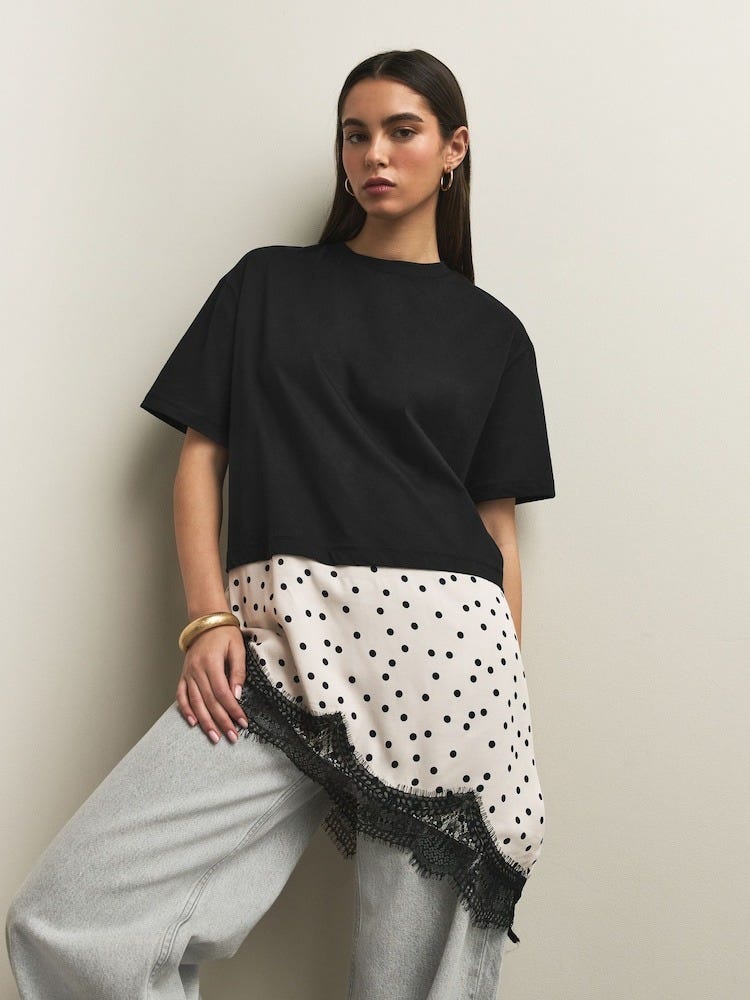Next's £28 polka dot 2-in-1 top is an easy styling hack you can dress ...