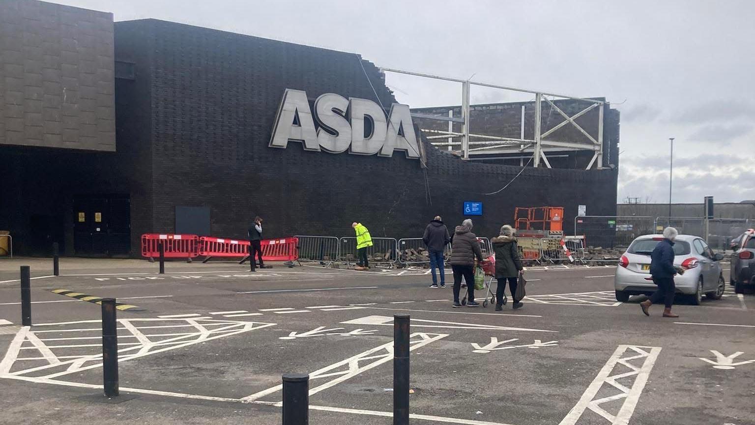 Asda store closed after bricks fall from frontage