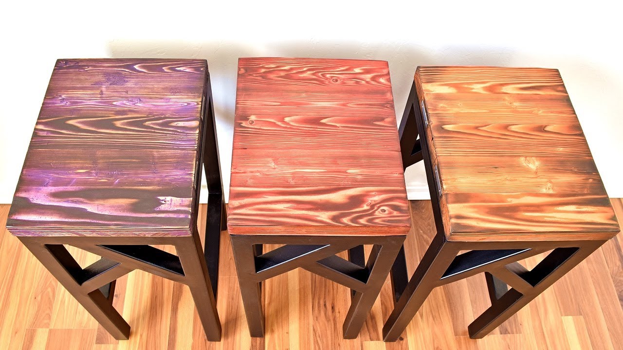 DIY steel & wood stools w/ shou sugi ban | interlocking | beginner welder