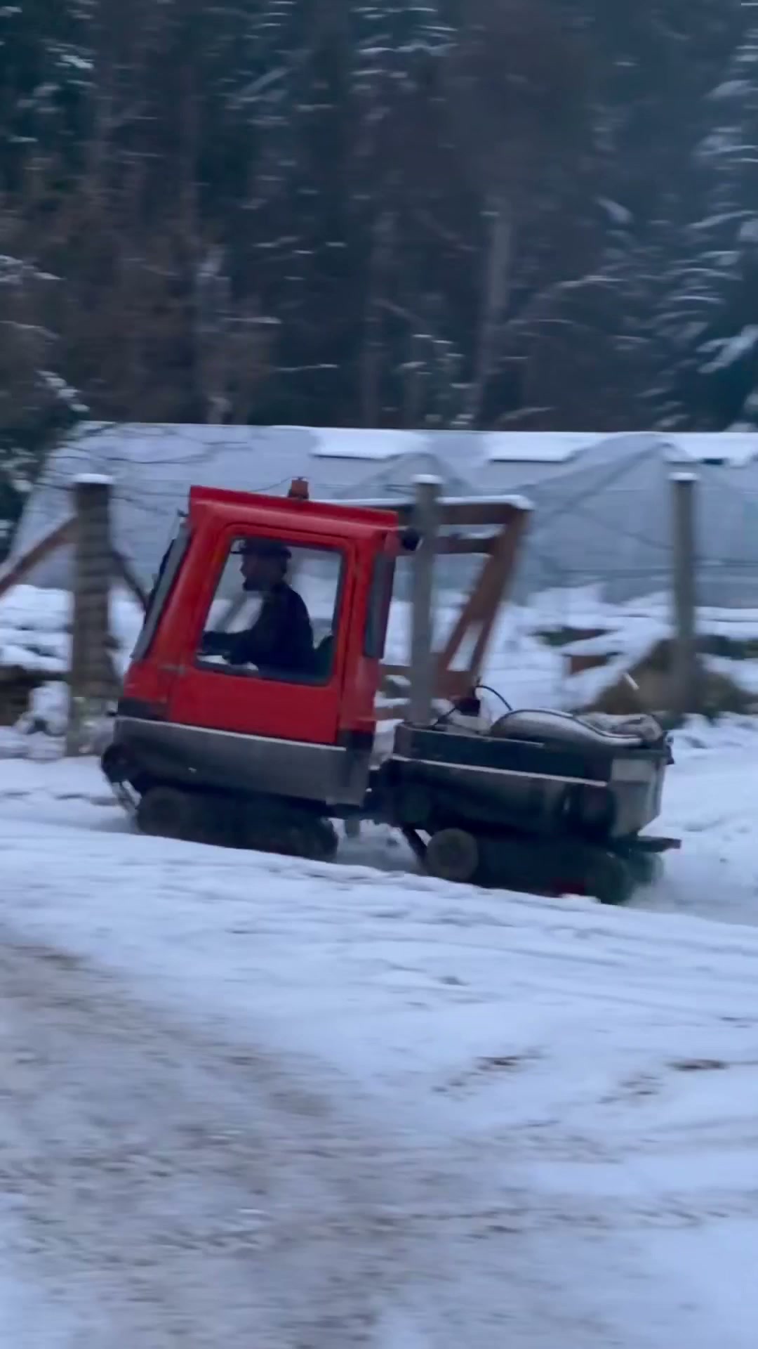 First little test of the engine swapped mini snow cat!