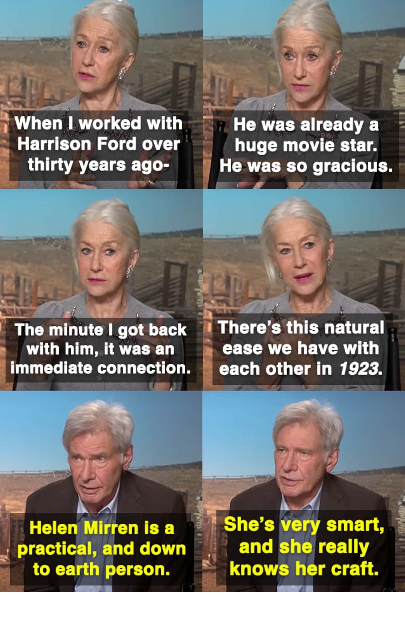 Co-stars keep raving about Harrison Ford
