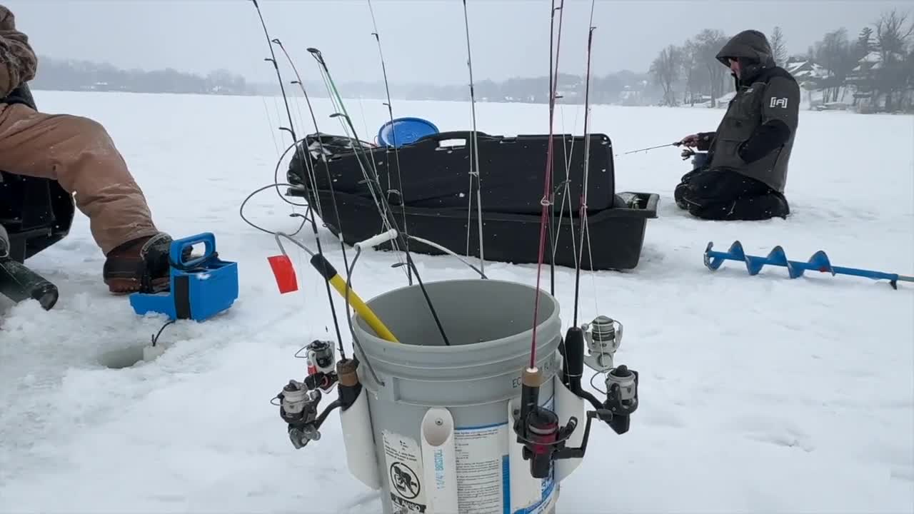 Cold snap creates prime ice on Reeds Lake - anglers waste no time