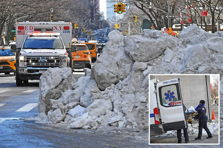 NYC EMTs, hospitals plagued by massive piles of week-old snow ...