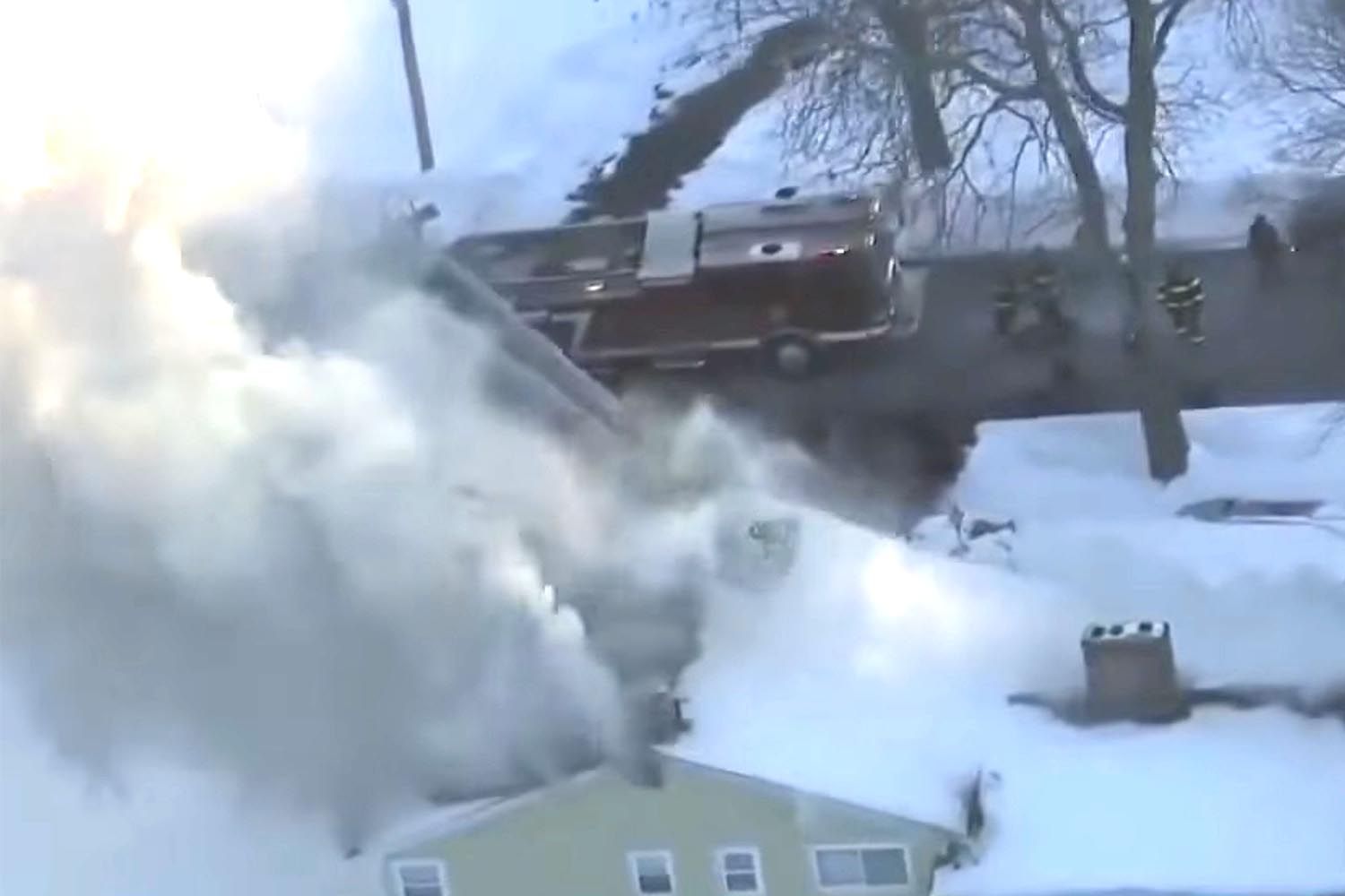 Man accidentally sets home on fire after using torch to melt ice. It ...