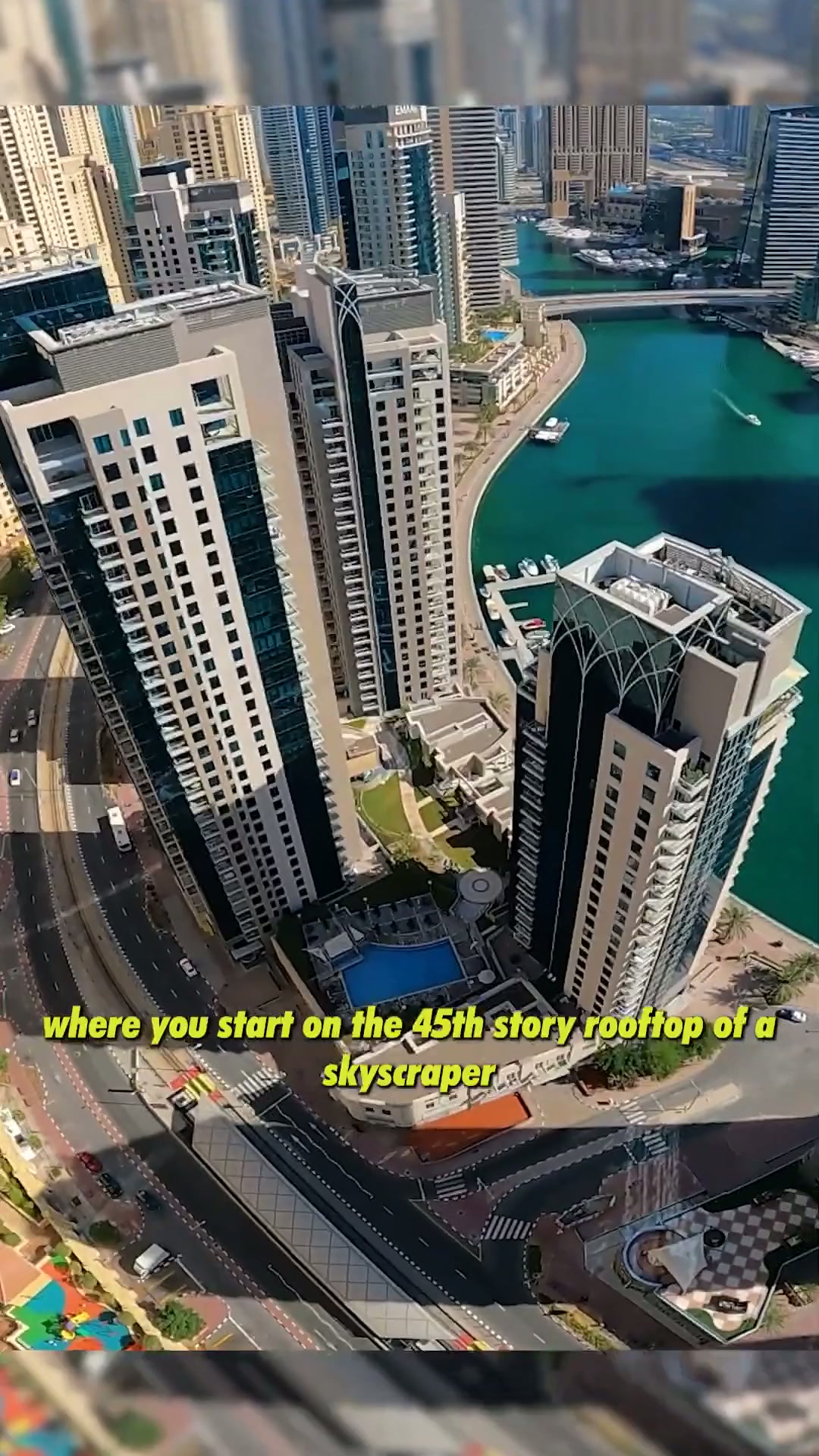 Ziplining from the tallest point in Dubai