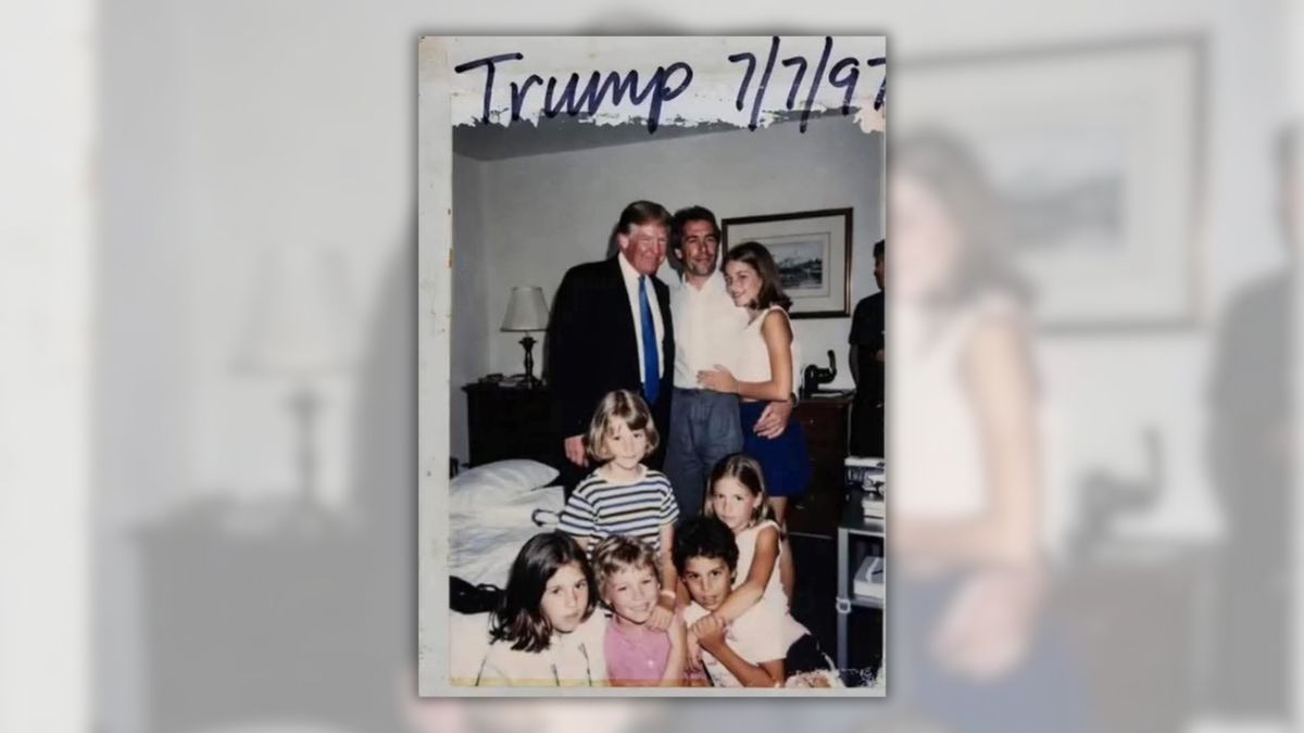 Don't fall for this photo of Trump, Epstein, young female and children