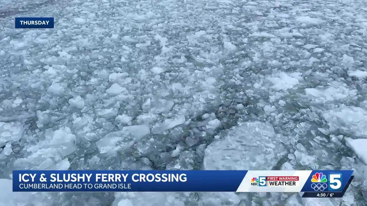 Cold weather creates icy ferry crossings on Lake Champlain
