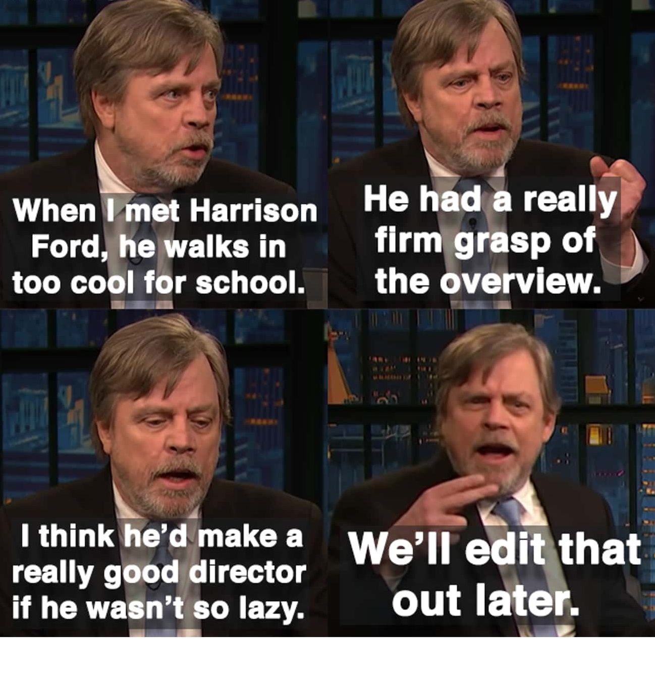 Co-stars keep raving about Harrison Ford