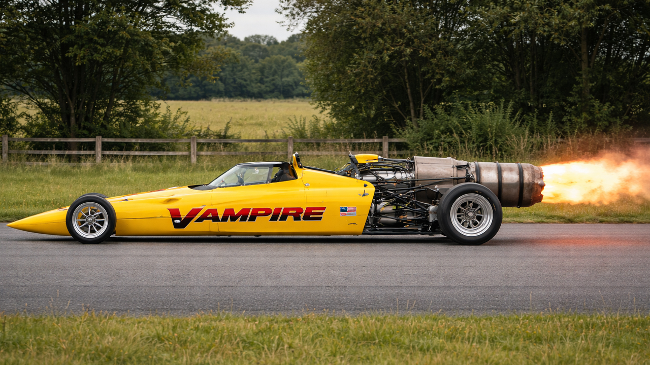 Starting the 12,000hp Vampire Jet Car