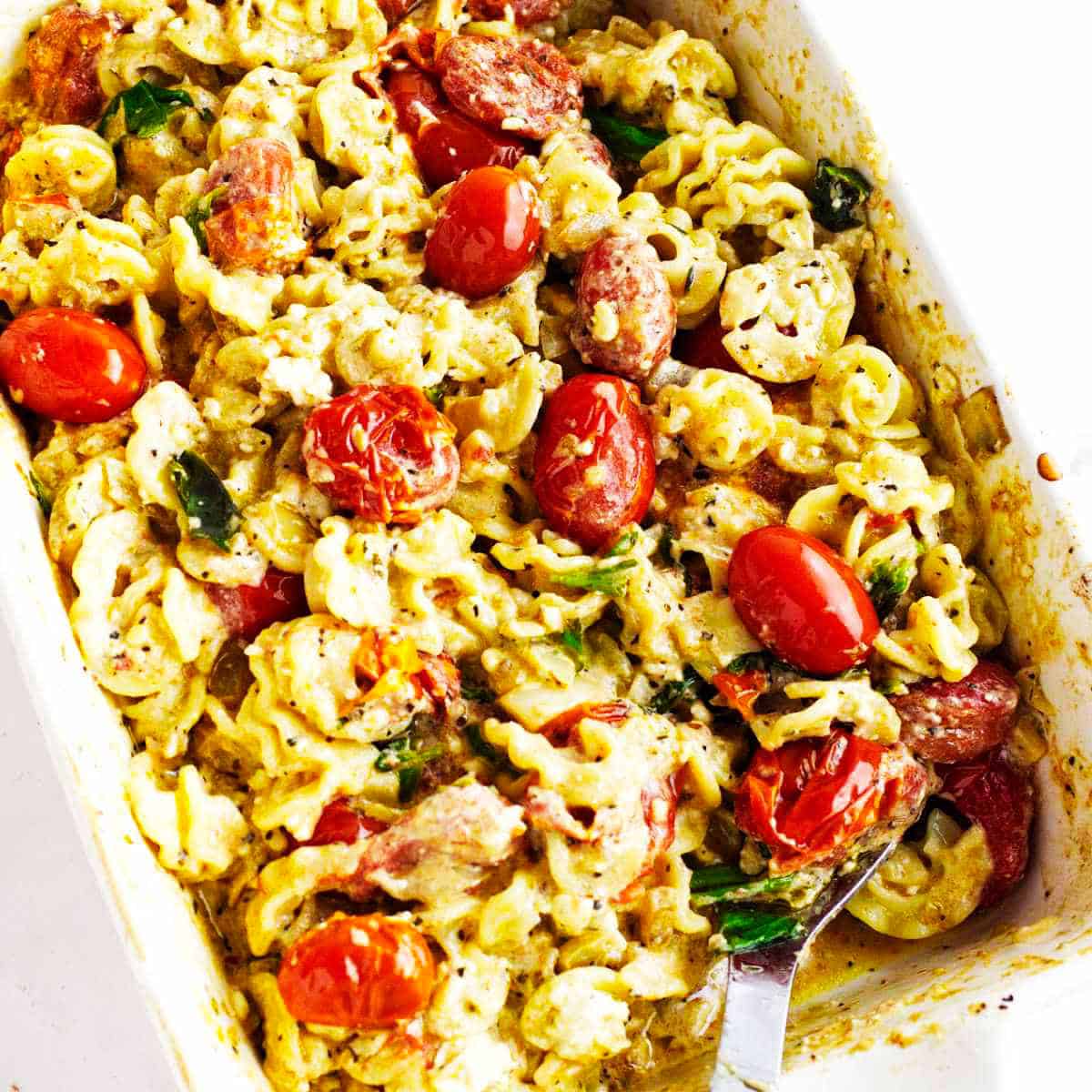 Feta cheese and tomato pasta
