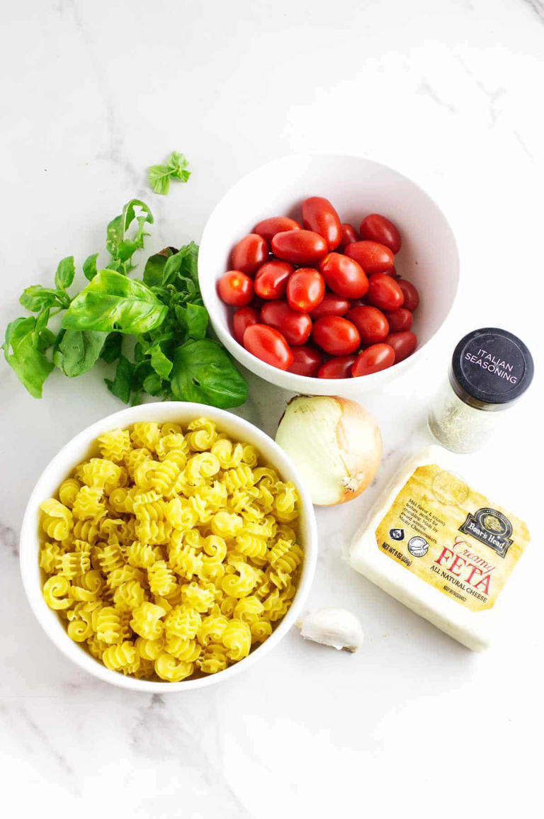 Feta cheese and tomato pasta
