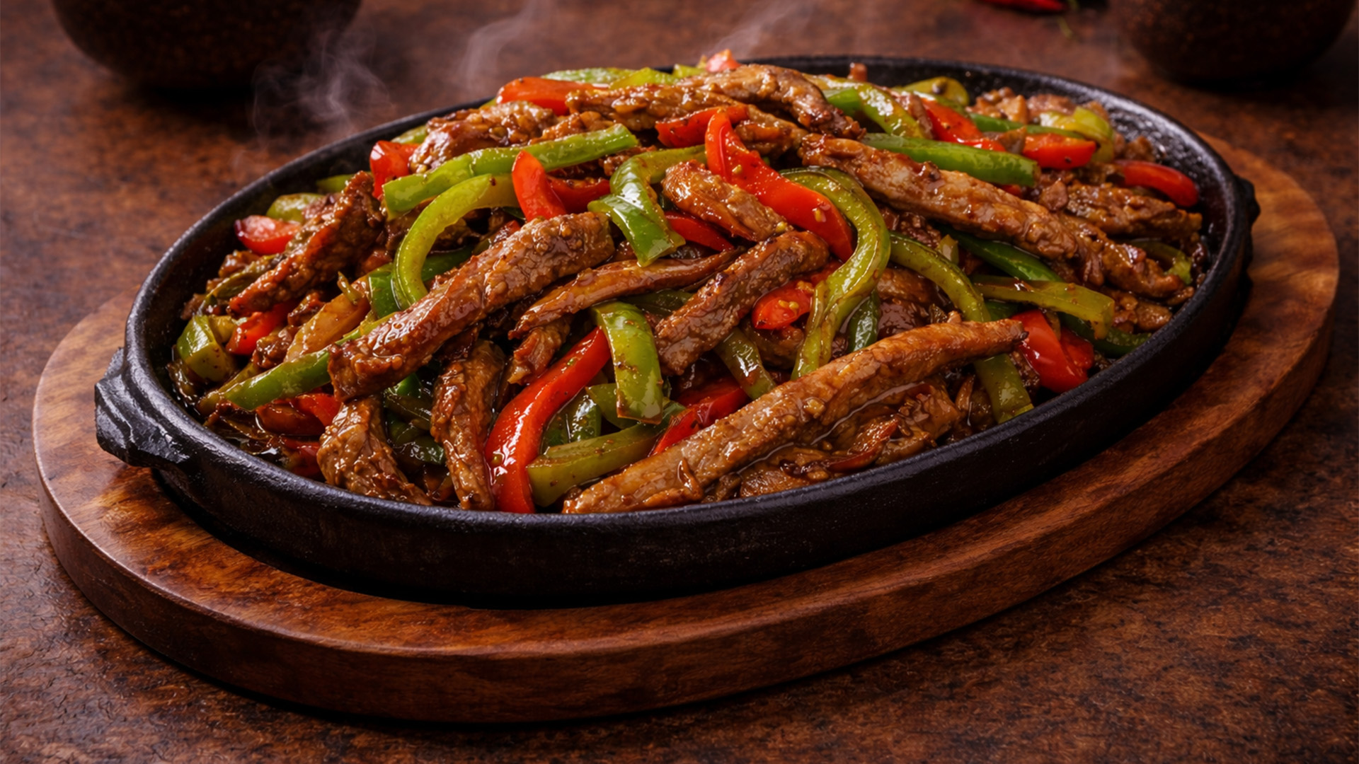 Beef and peppers cooked the classic way