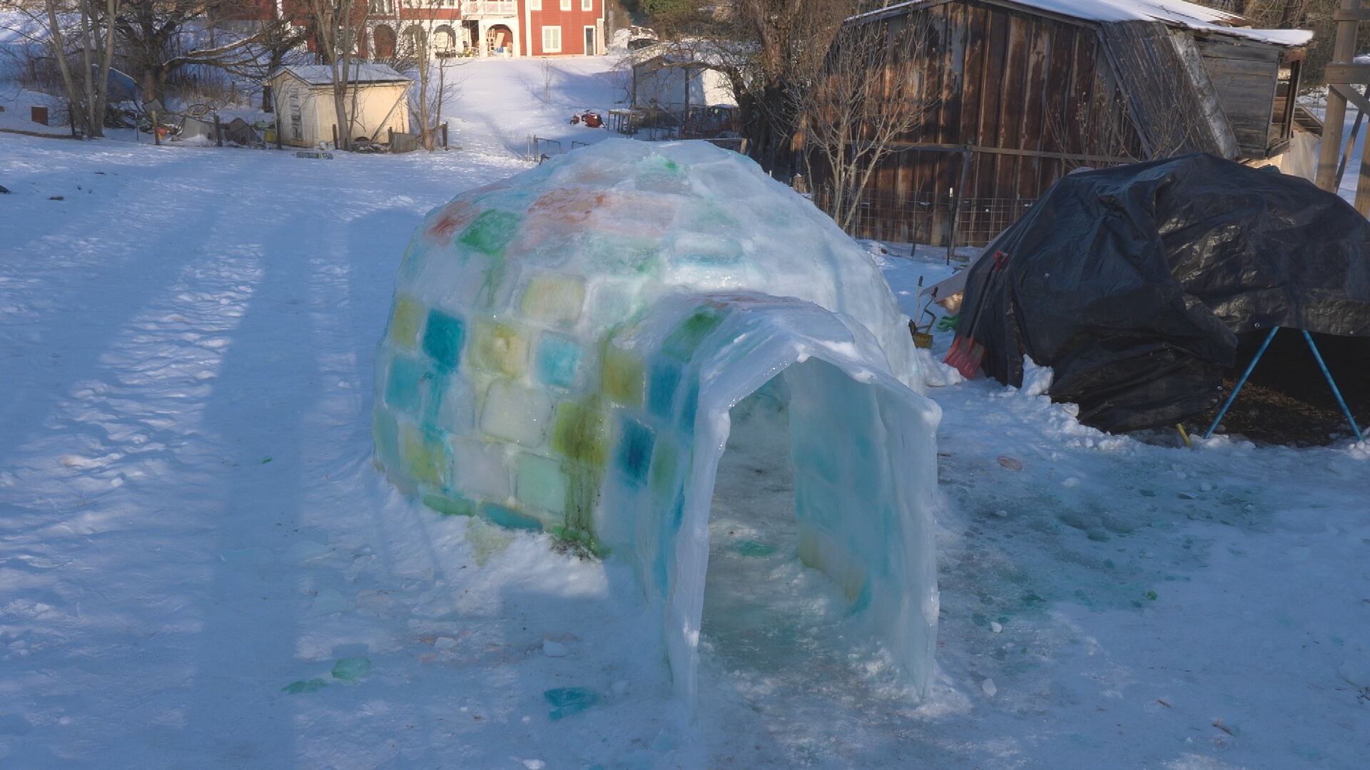 Parkersburg mom builds igloo for kids after winter storm