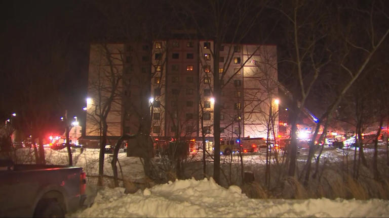 2 people flown to hospital after fire at senior high-rise building in ...