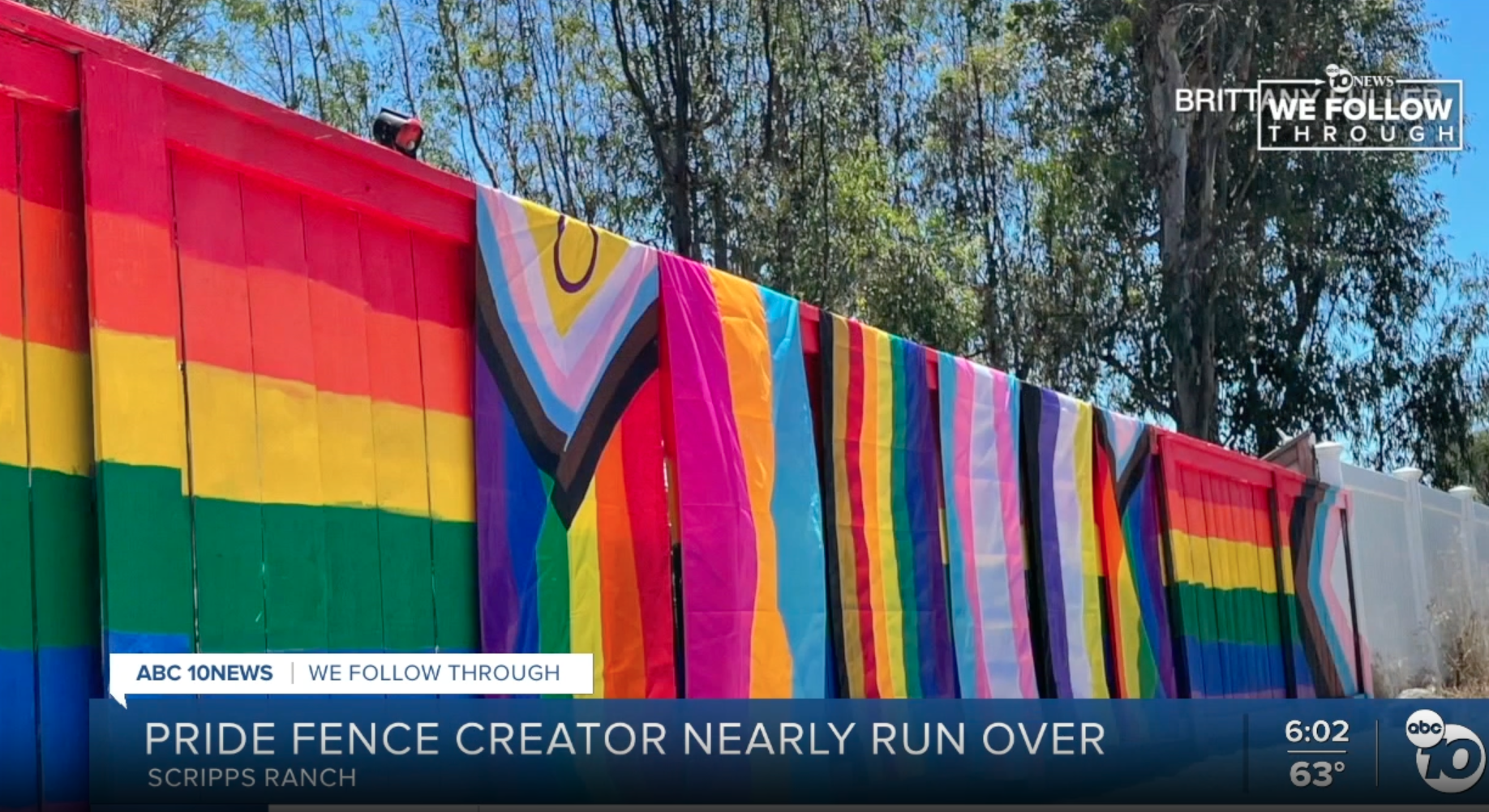 Man narrowly escapes car attack at Pride fence in Scripps Ranch