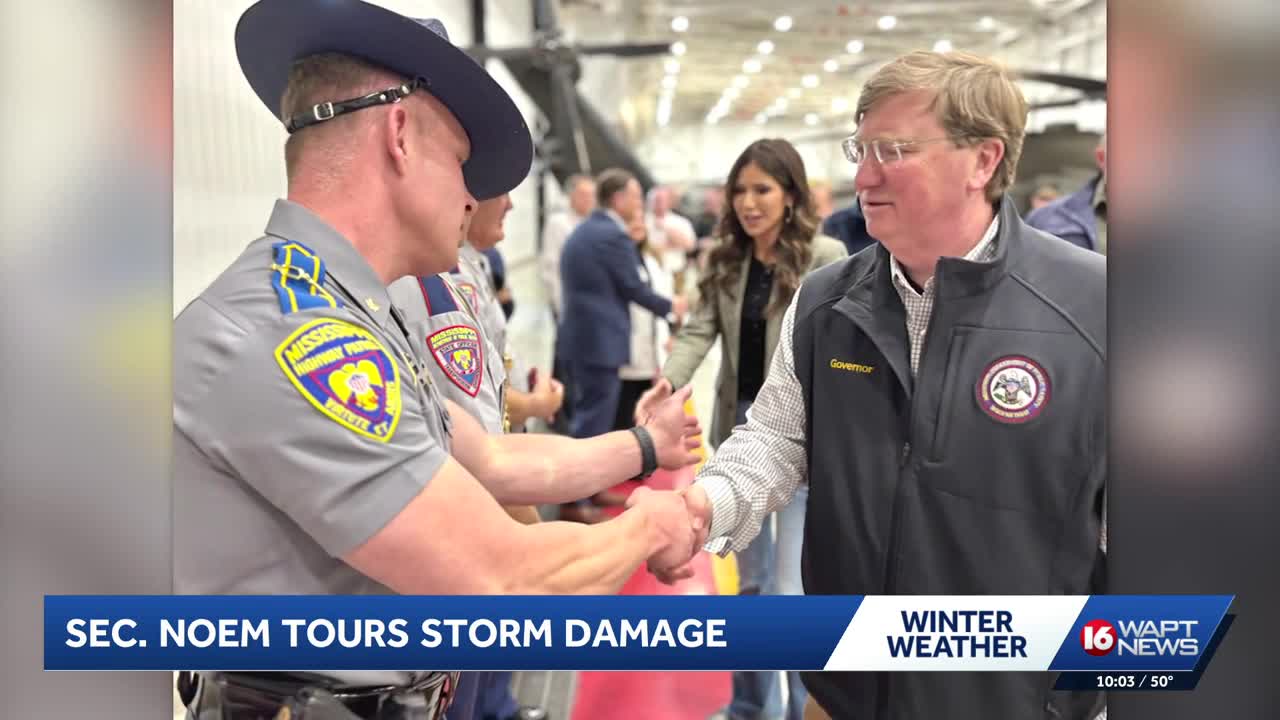 Reeves meets with Homeland Security Secretary Noem as storm recovery ...