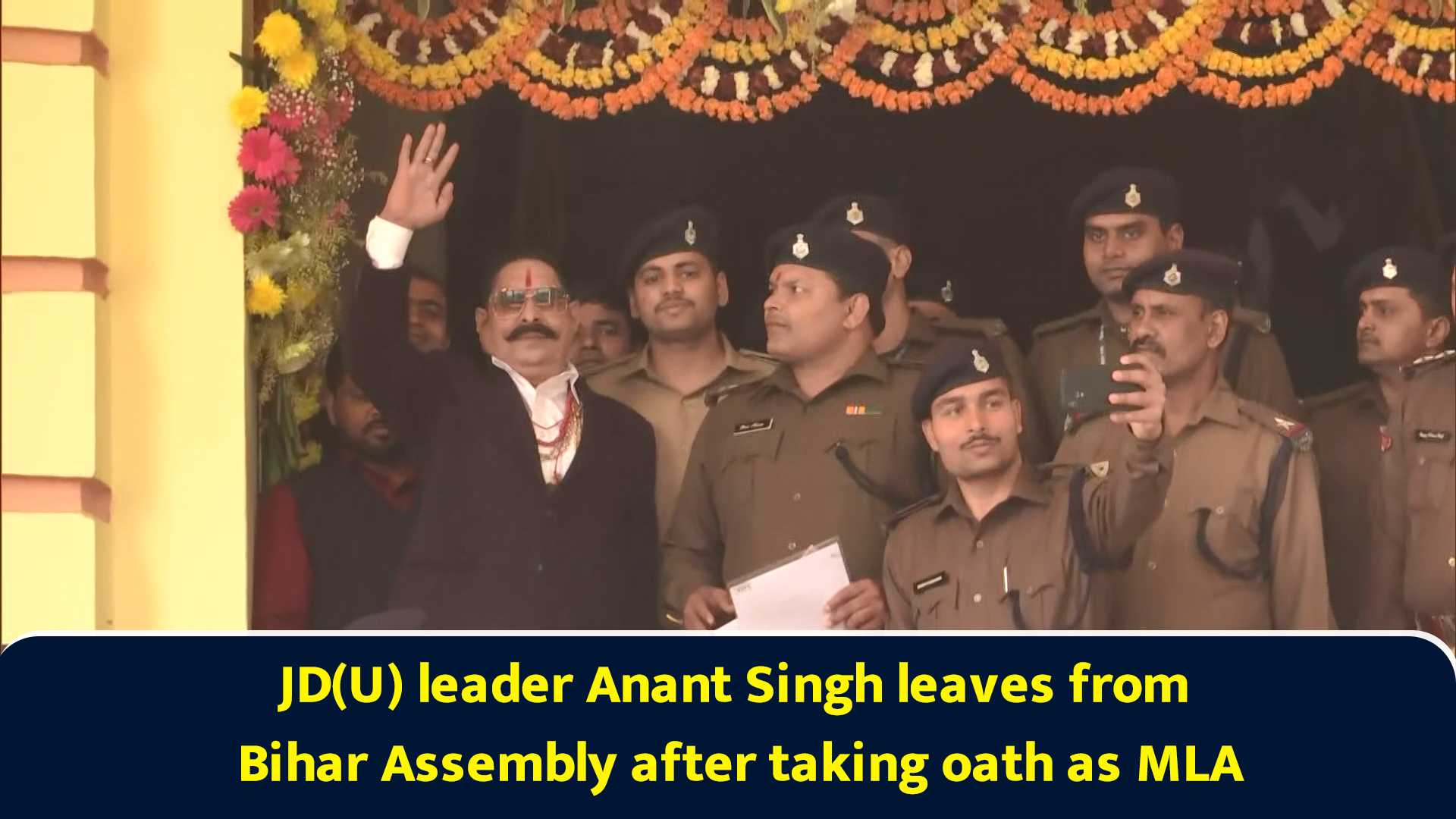 JD(U) leader Anant Singh leaves from Bihar Assembly after taking oath ...