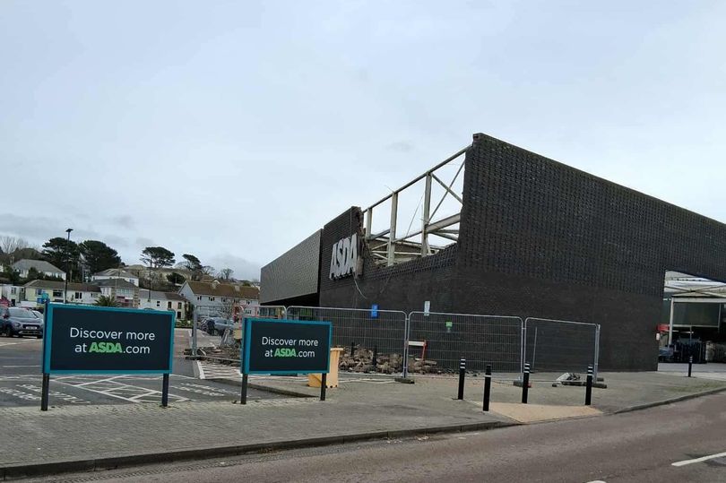 Asda Hayle closure update as supermarket wall comes crashing down