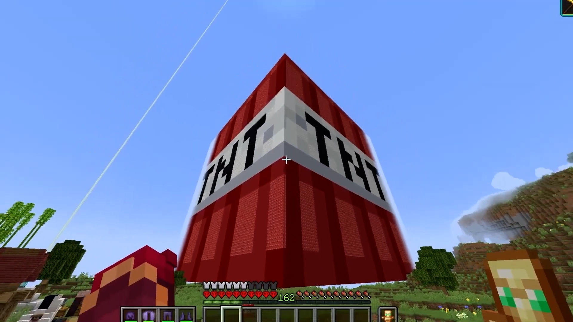 Building a large scale TNT block in Minecraft
