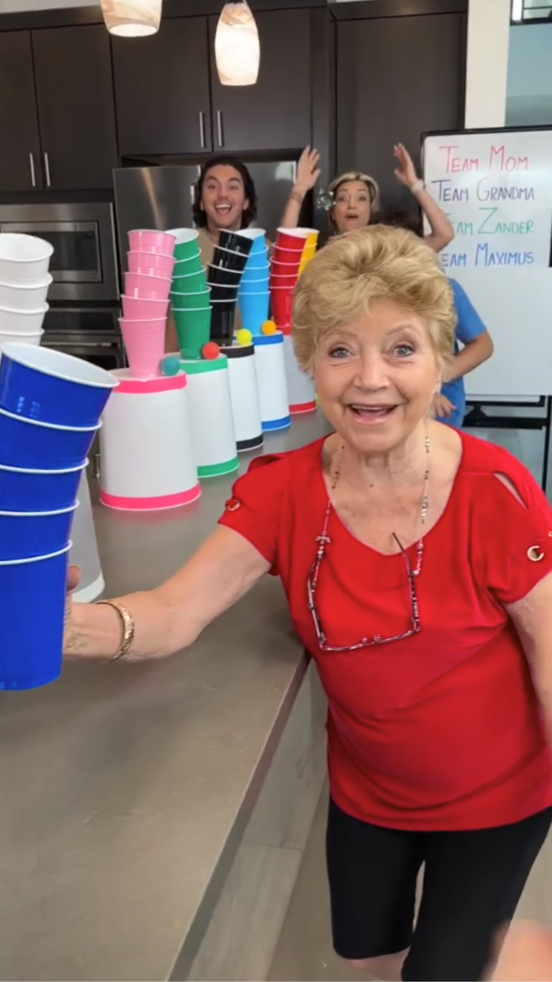 Bounce the ball into wobbly cups game