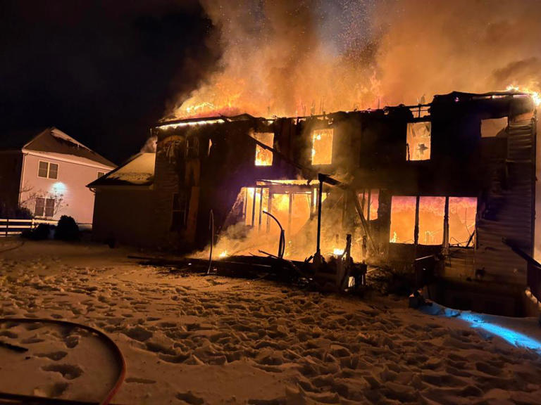 Part of Frederick County home collapsed during fire, 5 taken to hospital