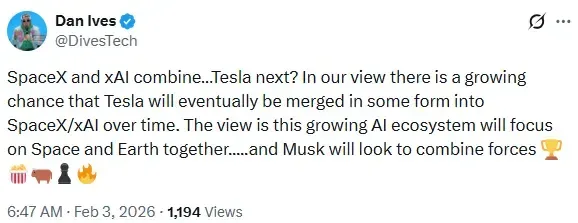 Dan Ives sees possibility of Tesla eventually getting merged with ...