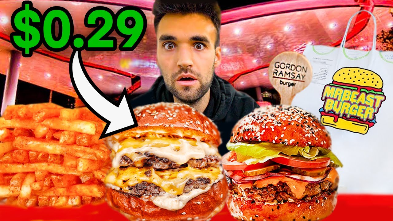 Living on world's best burgers for 24 hours (Gordon Ramsay, MrBeast ...