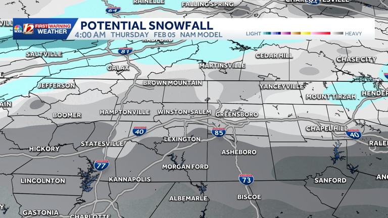 Triad storm expected to bring patchy mixed precip overnight